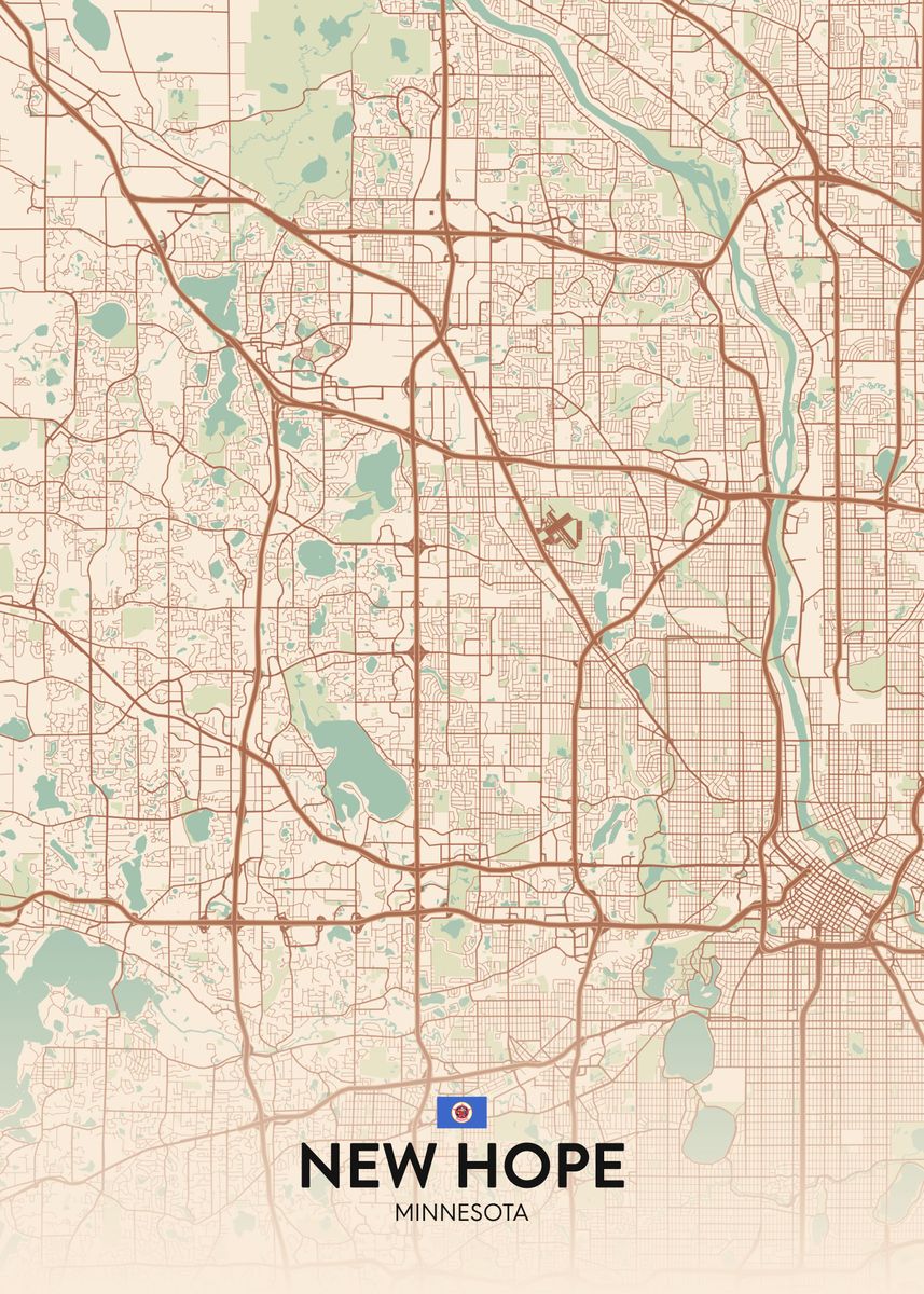 'New Hope MN' Poster, picture, metal print, paint by IMR Designs | Displate