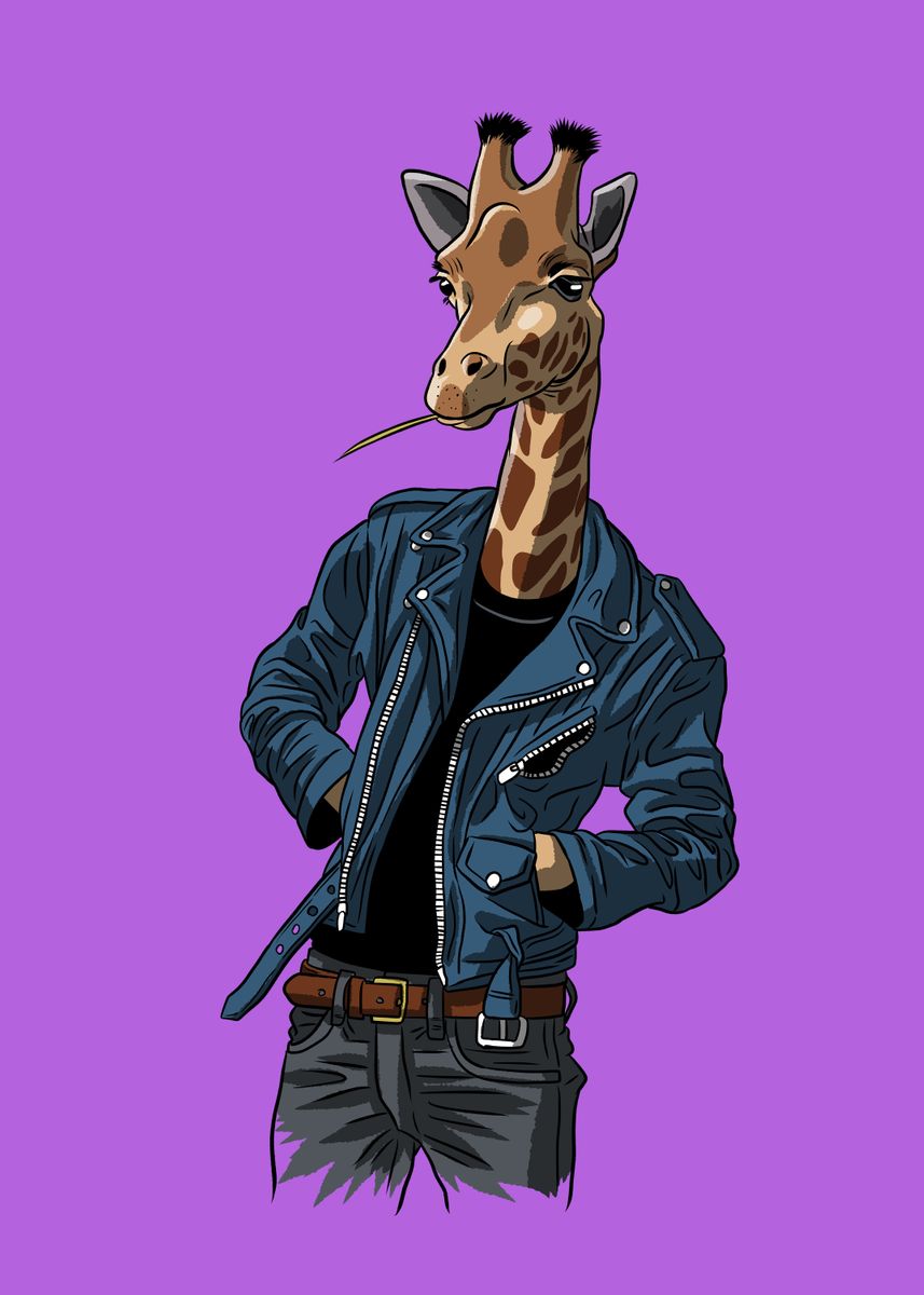 'Rock giraffe' Poster, picture, metal print, paint by Alberto Perez ...