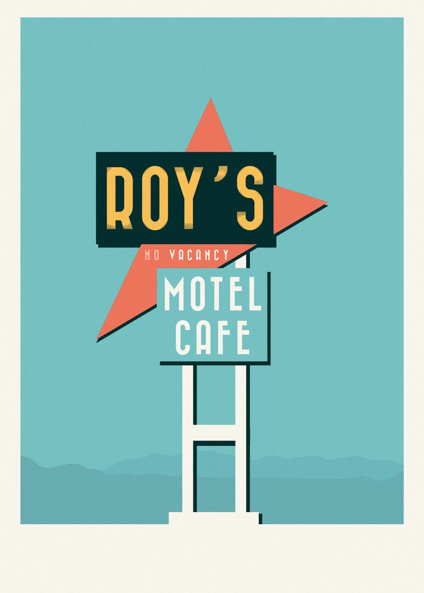 'Roys Motel' Poster, picture, metal print, paint by Mercury Club | Displate