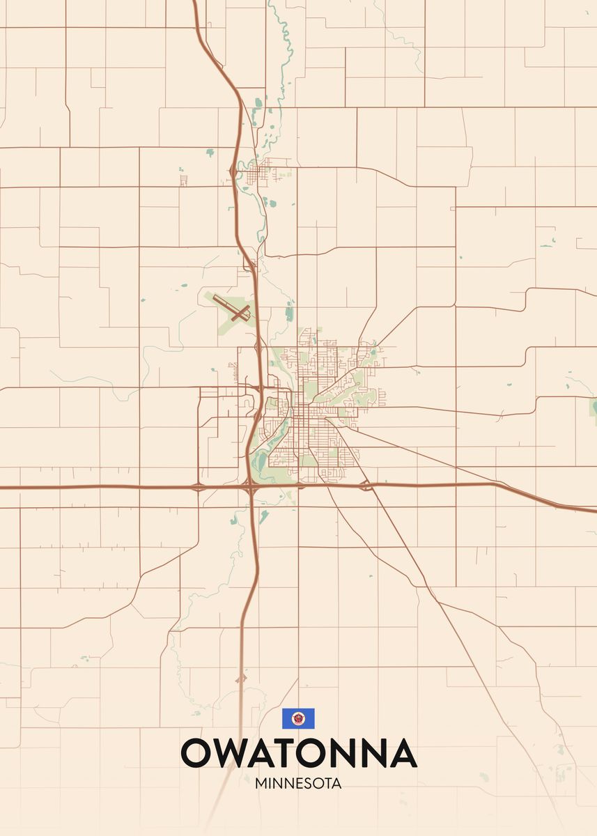 'Owatonna MN' Poster, picture, metal print, paint by IMR Designs | Displate