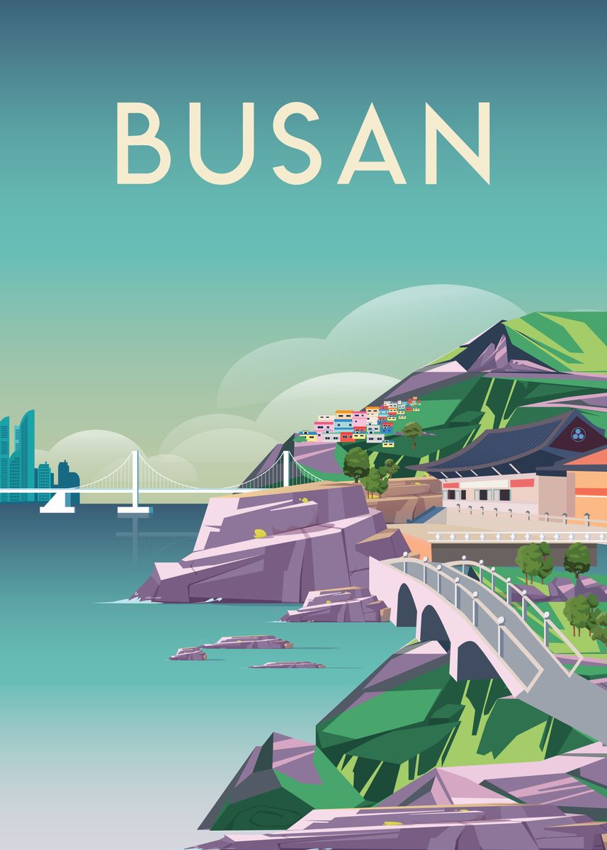 'Korea 1' Poster, picture, metal print, paint by Caravan Studio | Displate