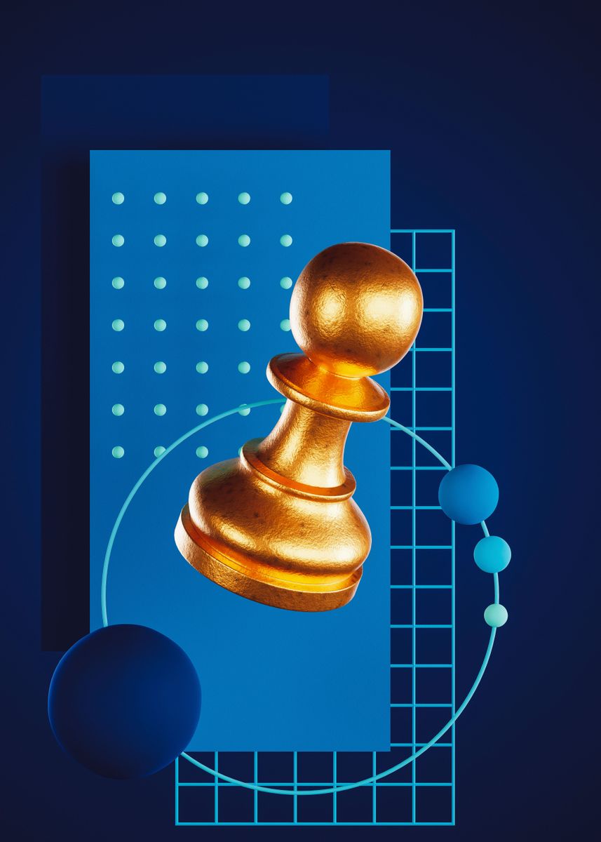 'Golden Chess Pawn' Poster, picture, metal print, paint by Deyvis ...