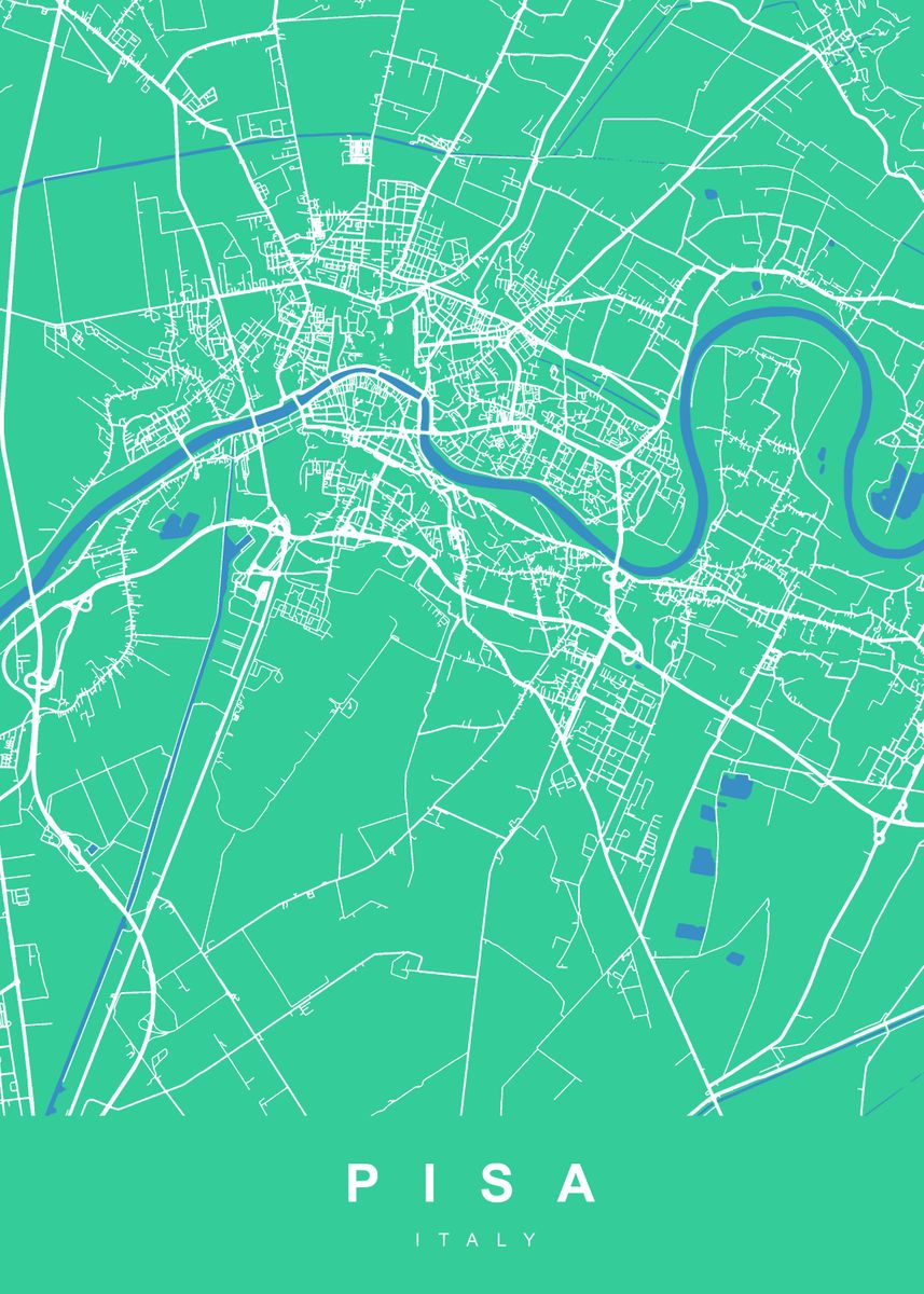 'PISA Map ITALY ' Poster by UrbanMaps | Displate