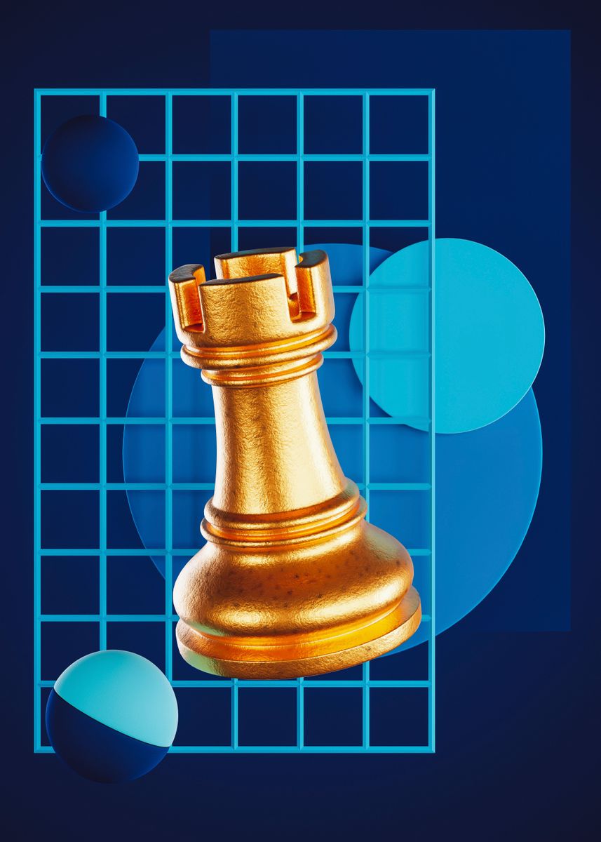 'Golden Chess Rook' Poster by Deyvis Anthony | Displate