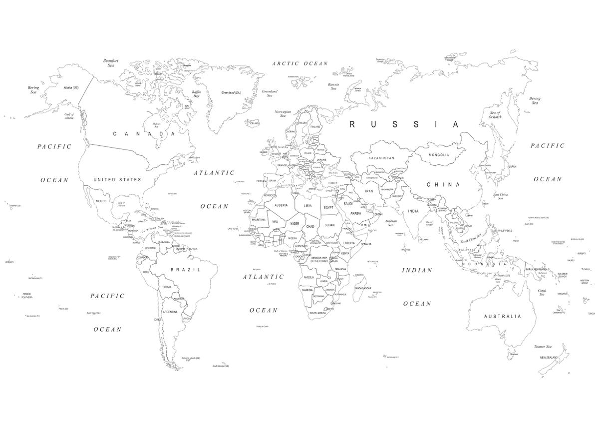 'Minimalist World Map' Poster by Urban Epiphany | Displate