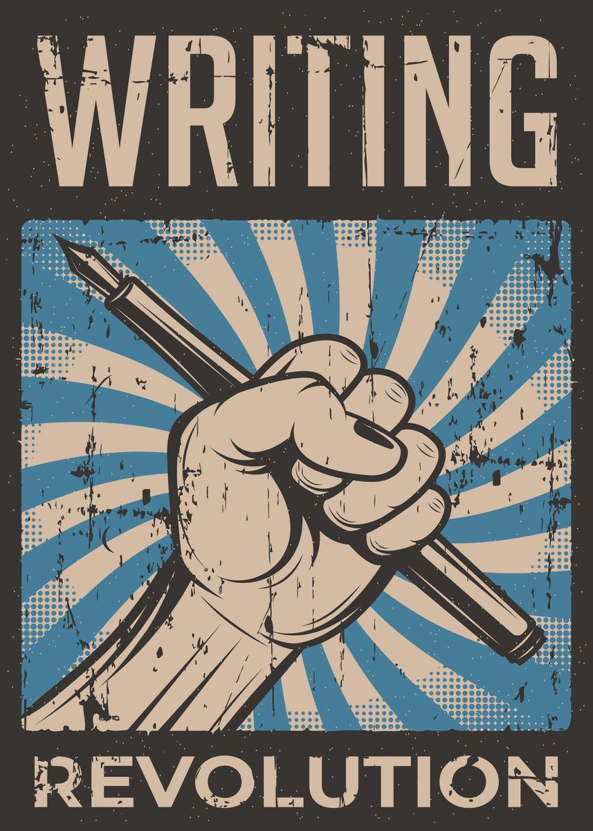 'Writing Revolution Poster' Poster, picture, metal print, paint by Xăm ...
