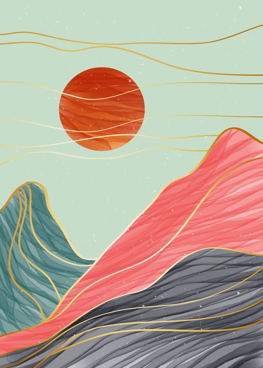 'Abstract Mountain art' Poster by budi yanto | Displate