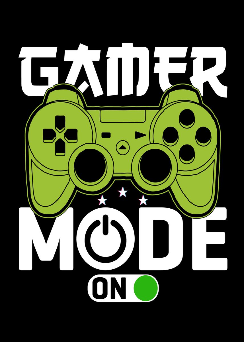 'Gamer Mode' Poster, picture, metal print, paint by Tom Cage | Displate
