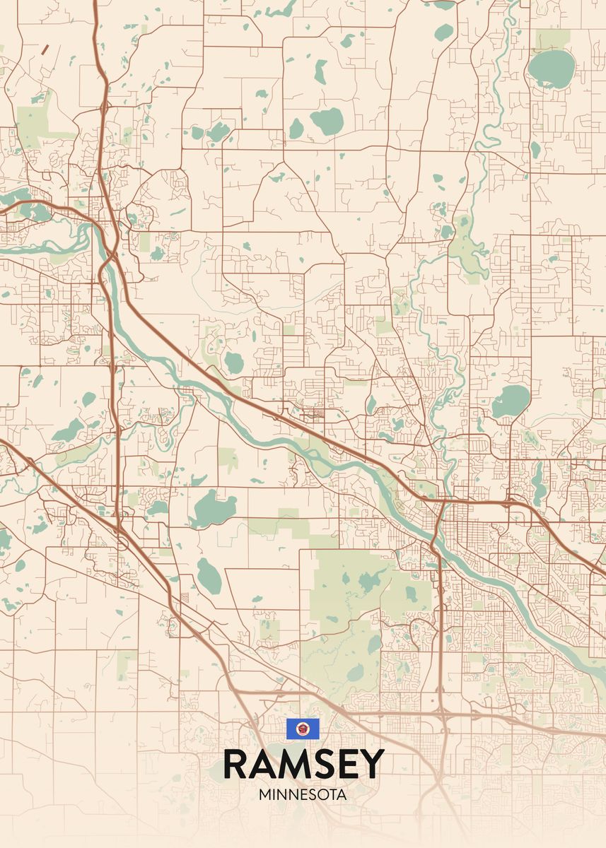 'Ramsey MN' Poster, picture, metal print, paint by IMR Designs | Displate