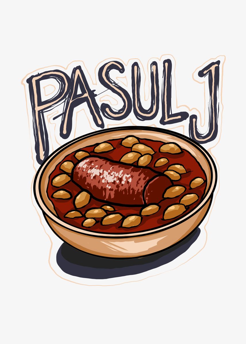 'Pasulj Grah Food Lovers' Poster by Lukes Pixel Studio | Displate