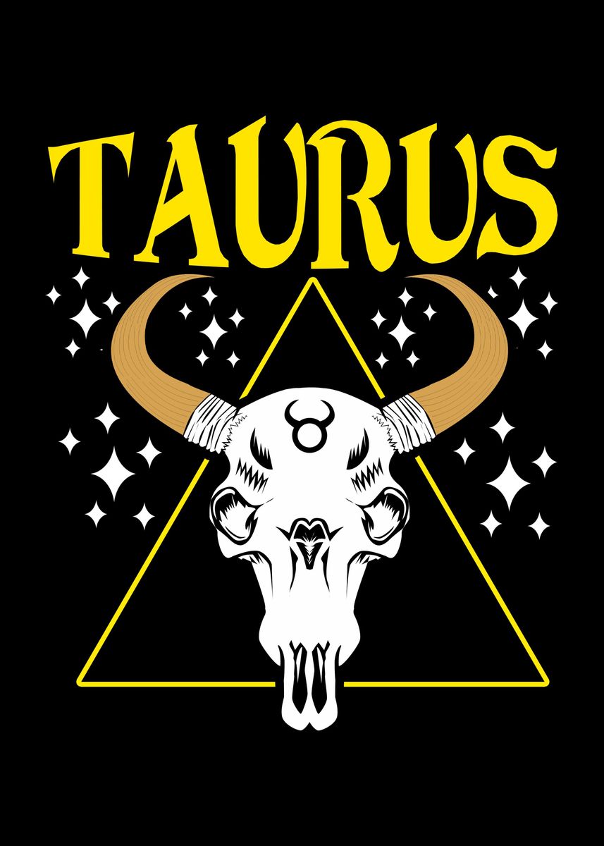 'Taurus Bull' Poster, picture, metal print, paint by FunnyGifts | Displate