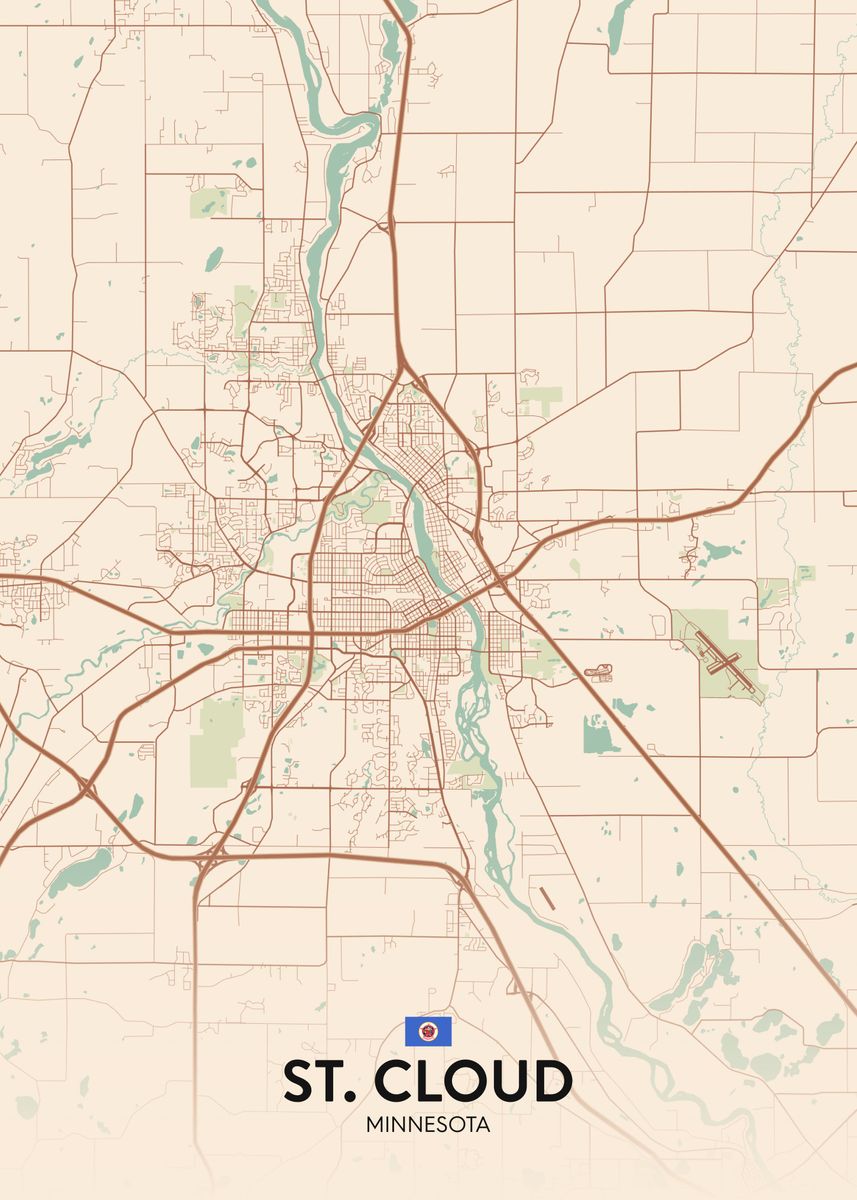 'St Cloud MN' Poster, picture, metal print, paint by IMR Designs | Displate