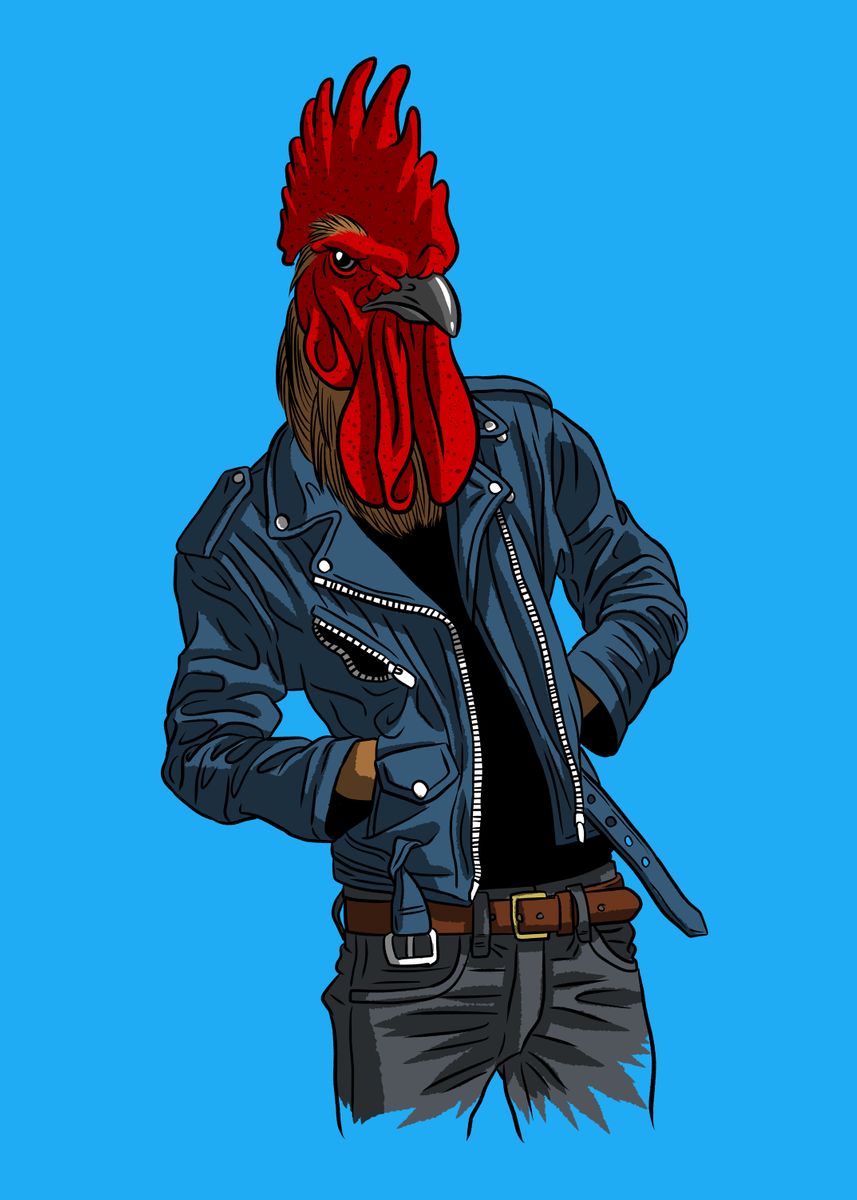 'Rooster crest punk' Poster, picture, metal print, paint by Alberto ...