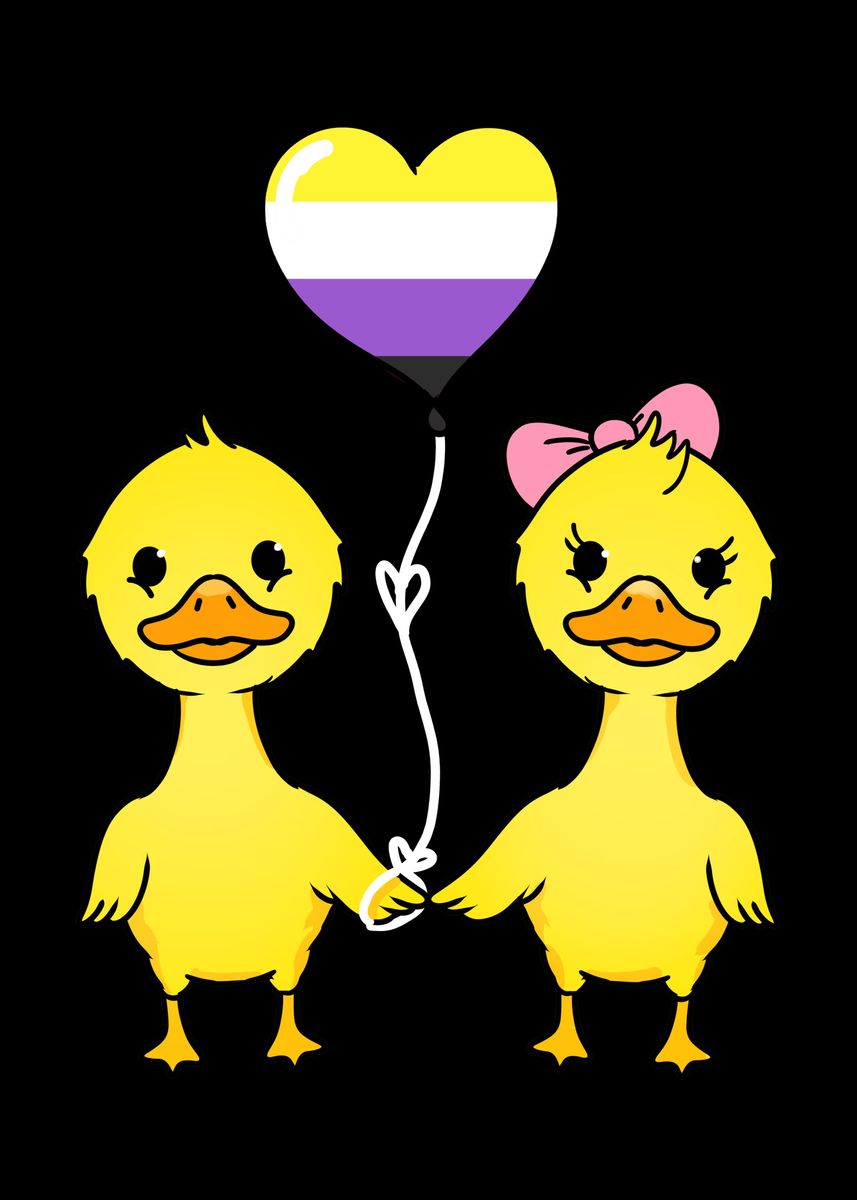'Duck Couple Nonbinary' Poster, picture, metal print, paint by ...