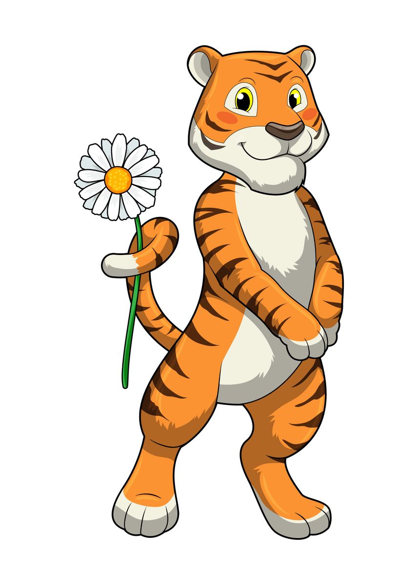 'Tiger Daisy Flower' Poster, picture, metal print, paint by Markus ...