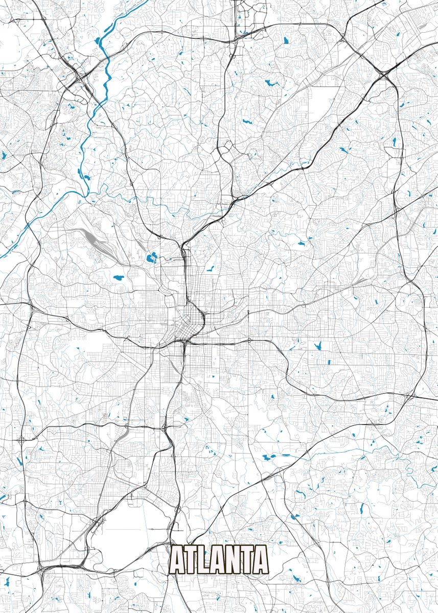 'City map ATLANTA' Poster by Sam Kal | Displate