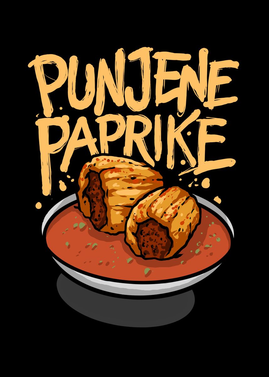 'Punjene Paprike Food Lover' Poster, picture, metal print, paint by ...