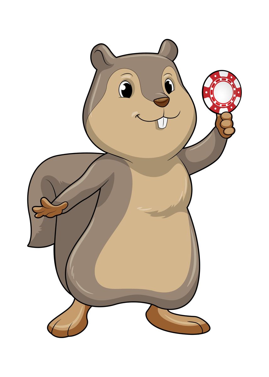 'Squirrel Poker Poker chips' Poster, picture, metal print, paint by ...