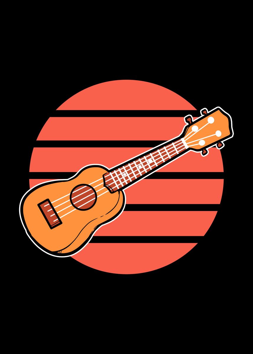 'Ukulele Sunset' Poster by FunnyGifts | Displate
