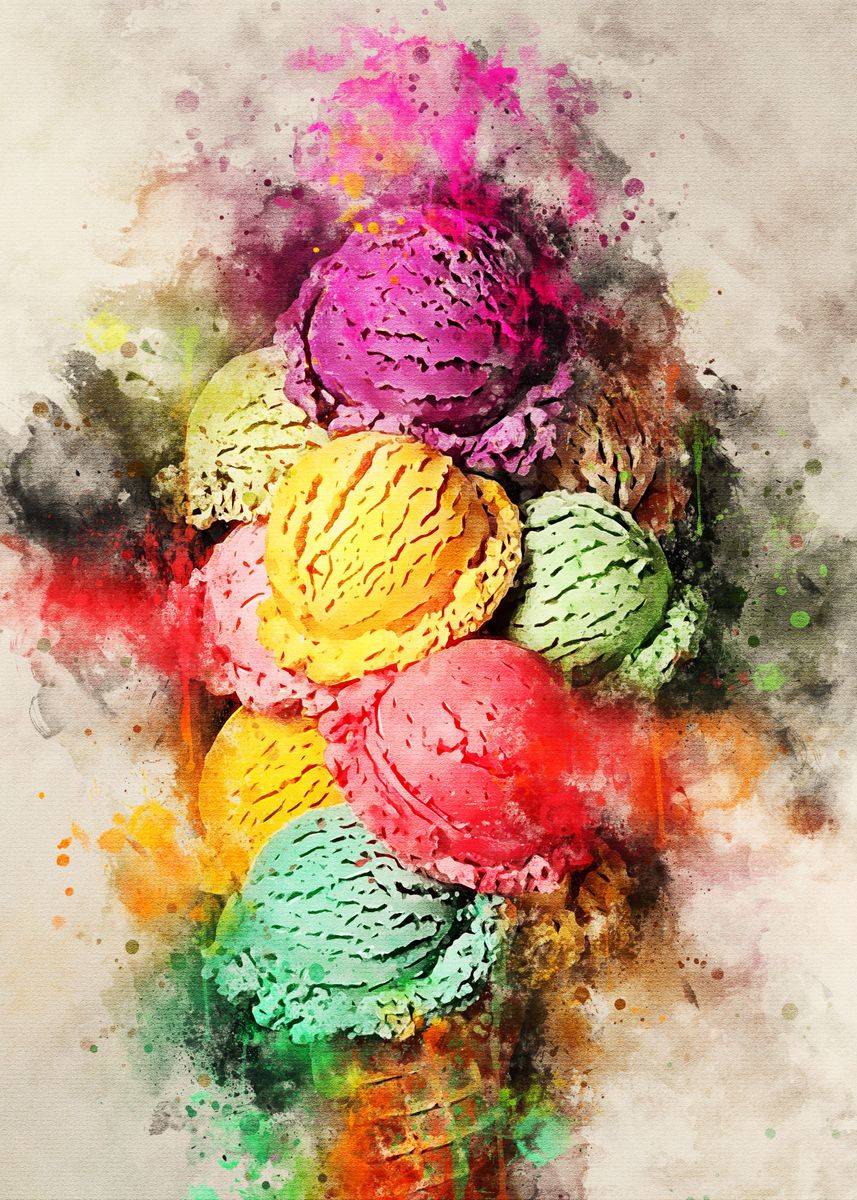 'Es Cream' Poster, picture, metal print, paint by Muh Asdar | Displate