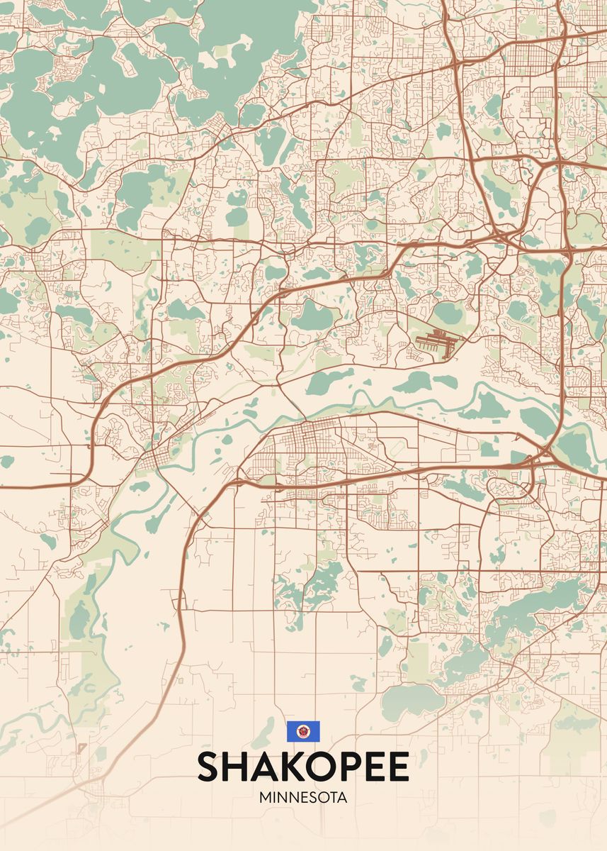 'Shakopee MN' Poster, picture, metal print, paint by IMR Designs | Displate