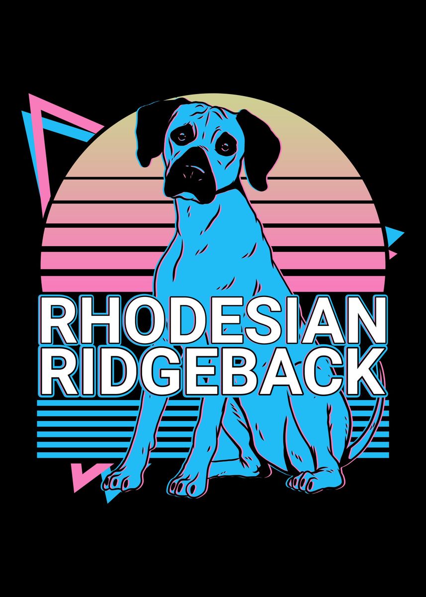 'Rhodesian Ridgeback Retro' Poster, picture, metal print, paint by ...