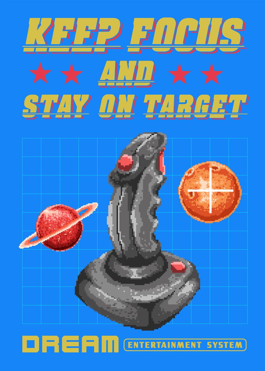 'joystick gamepad and space' Poster, picture, metal print, paint by 80s ...