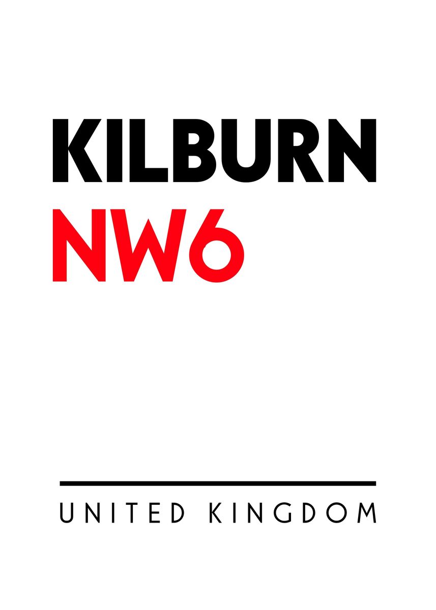 'Kilburn NW6 Postal Code' Poster, picture, metal print, paint by Vicky ...