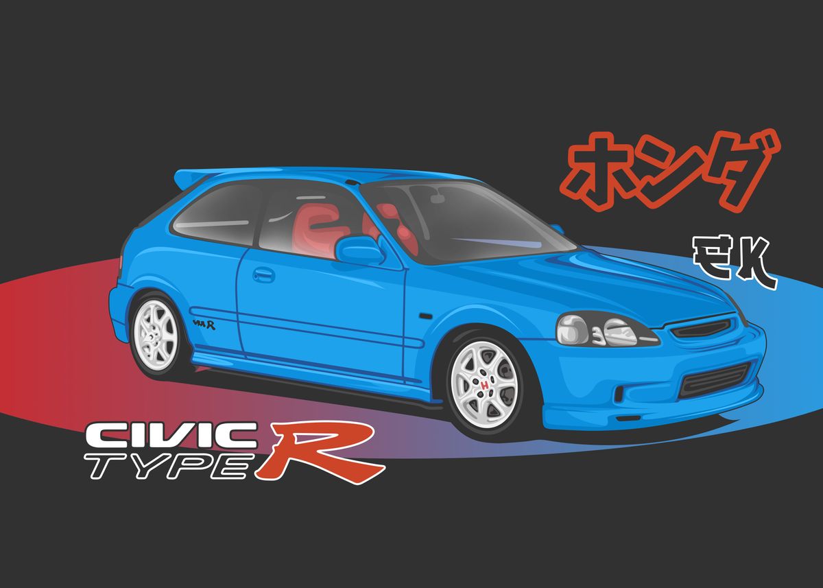 'Honda Civic Type R' Poster by Lustado Alexis | Displate