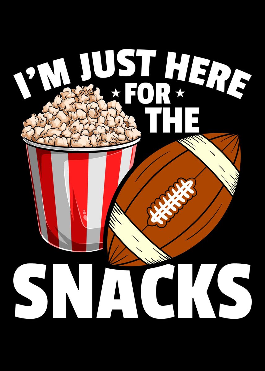 'Football Popcorn Snack' Poster, picture, metal print, paint by ...