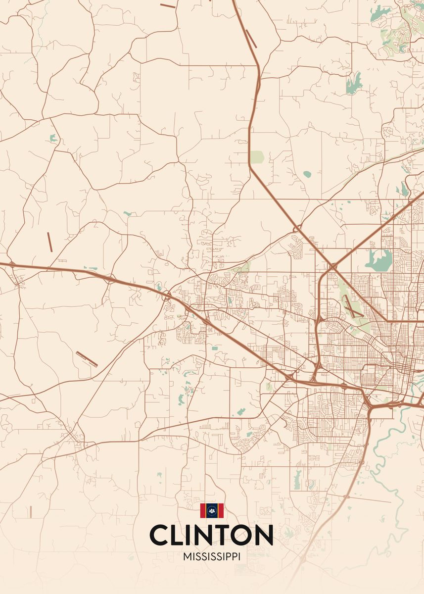 'Clinton MS' Poster, picture, metal print, paint by IMR Designs | Displate