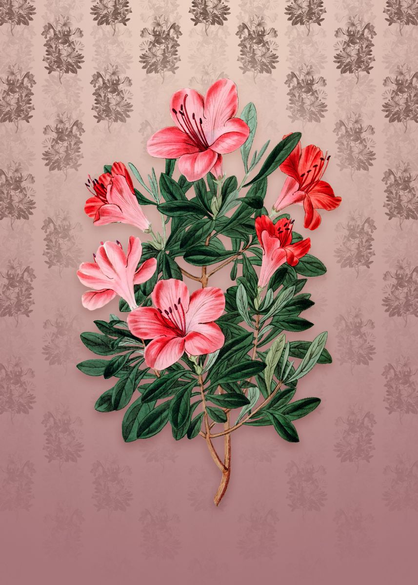 'Brick Red Chinese Azalea' Poster, picture, metal print, paint by Holy ...