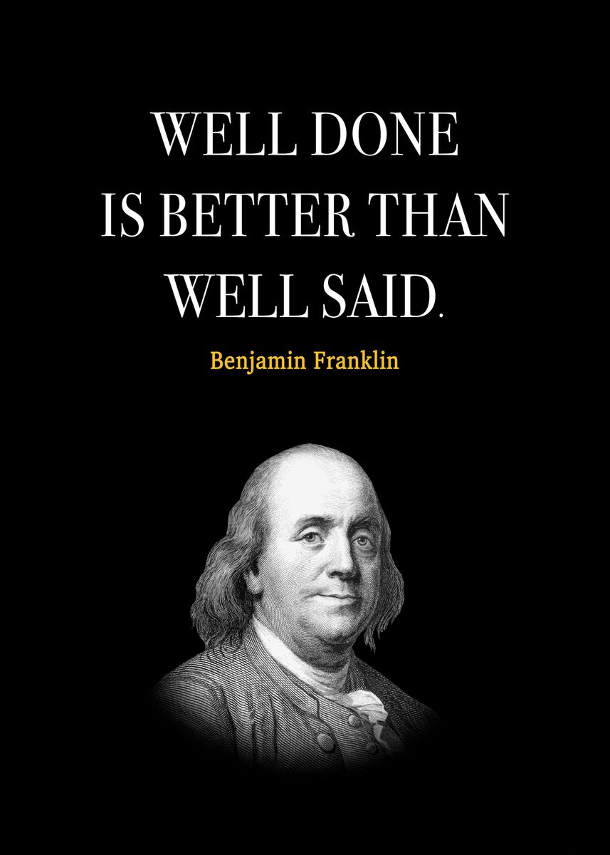 'Benjamin Franklin Quotes' Poster, picture, metal print, paint by Nick ...