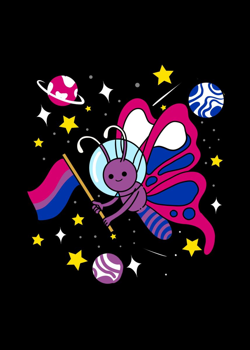 'Bisexual Butterfly' Poster, picture, metal print, paint by queerappear ...