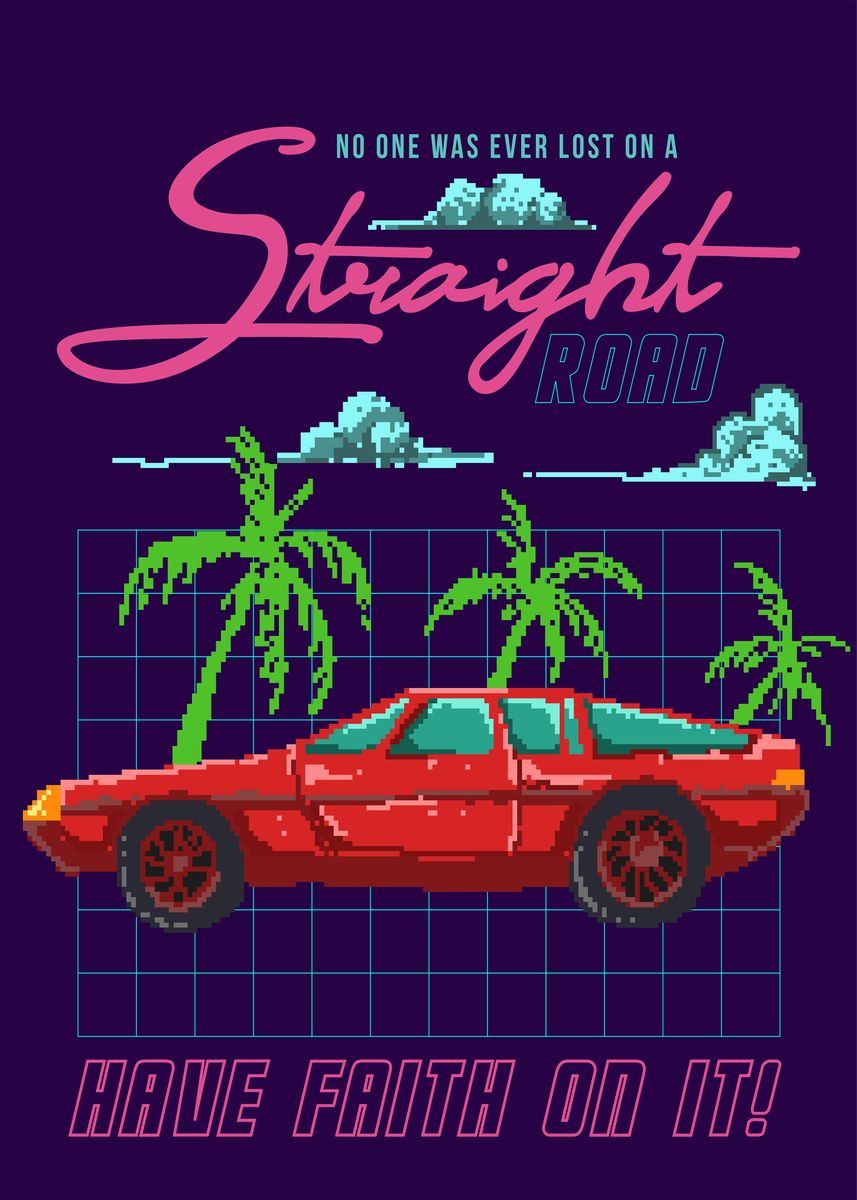 'retro 80s car ' Poster, picture, metal print, paint by 80s Retro ...