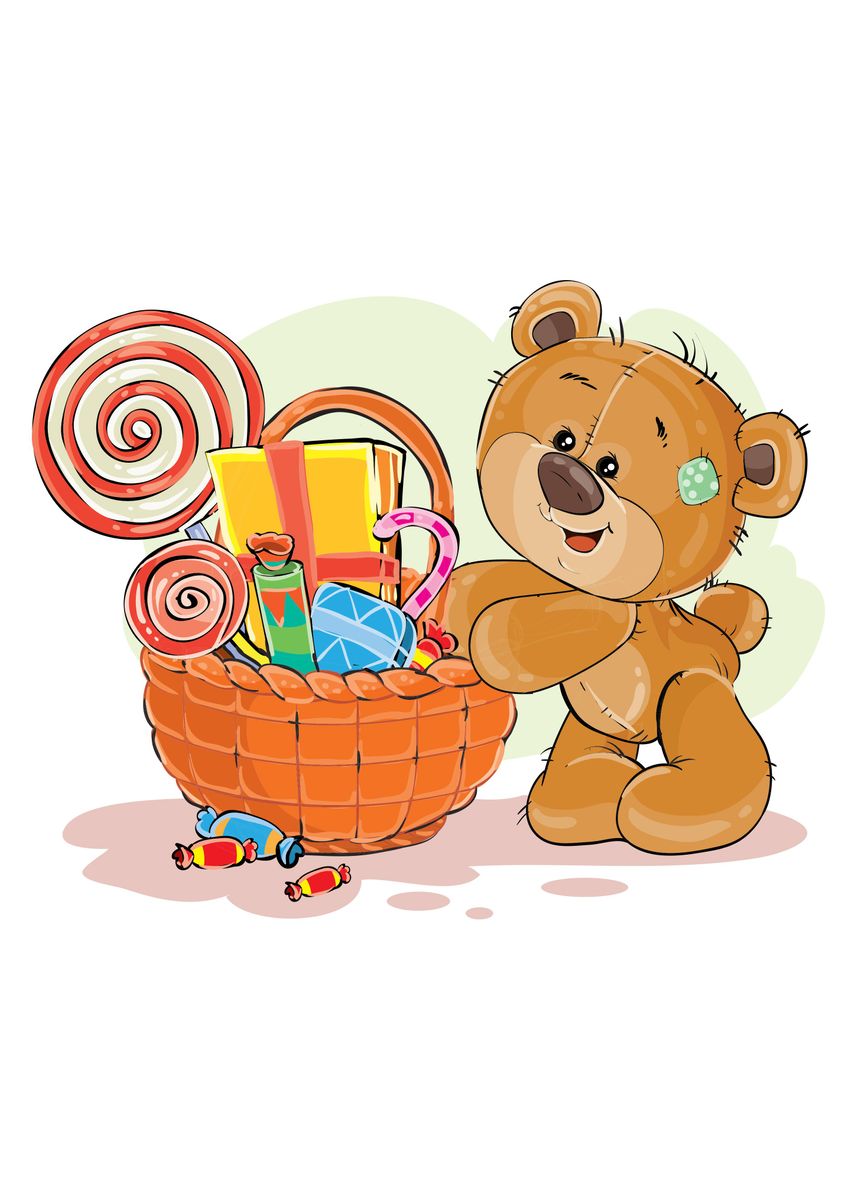 'Teddy Bear Print' Poster by DianeFFlower | Displate