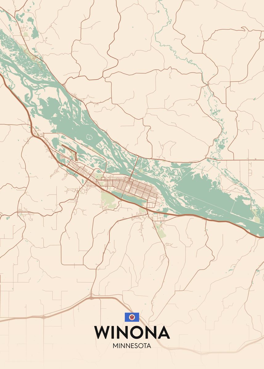 'Winona MN' Poster, picture, metal print, paint by IMR Designs | Displate