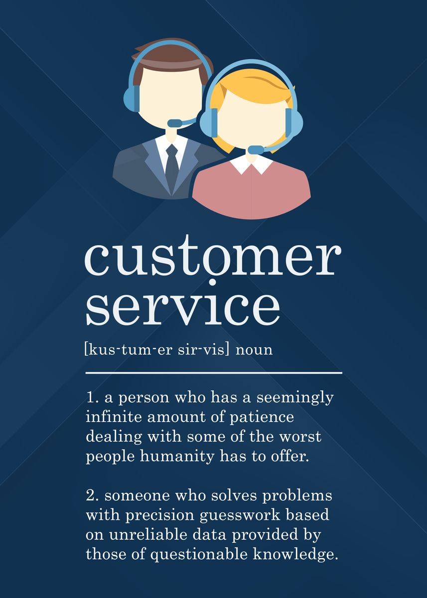 'Funny Customer Service' Poster, picture, metal print, paint by ...