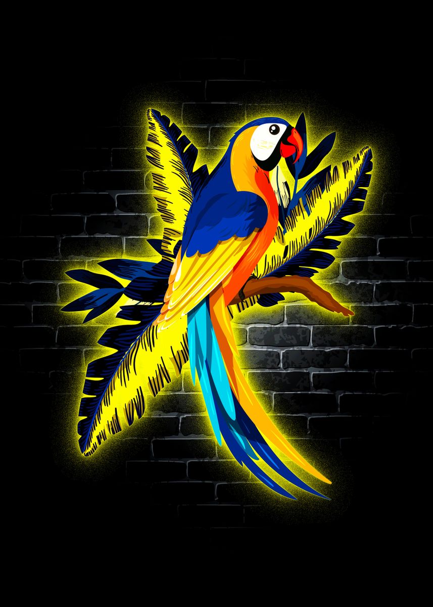 'Parrot Animal Cute' Poster, picture, metal print, paint by Ana Calvert ...