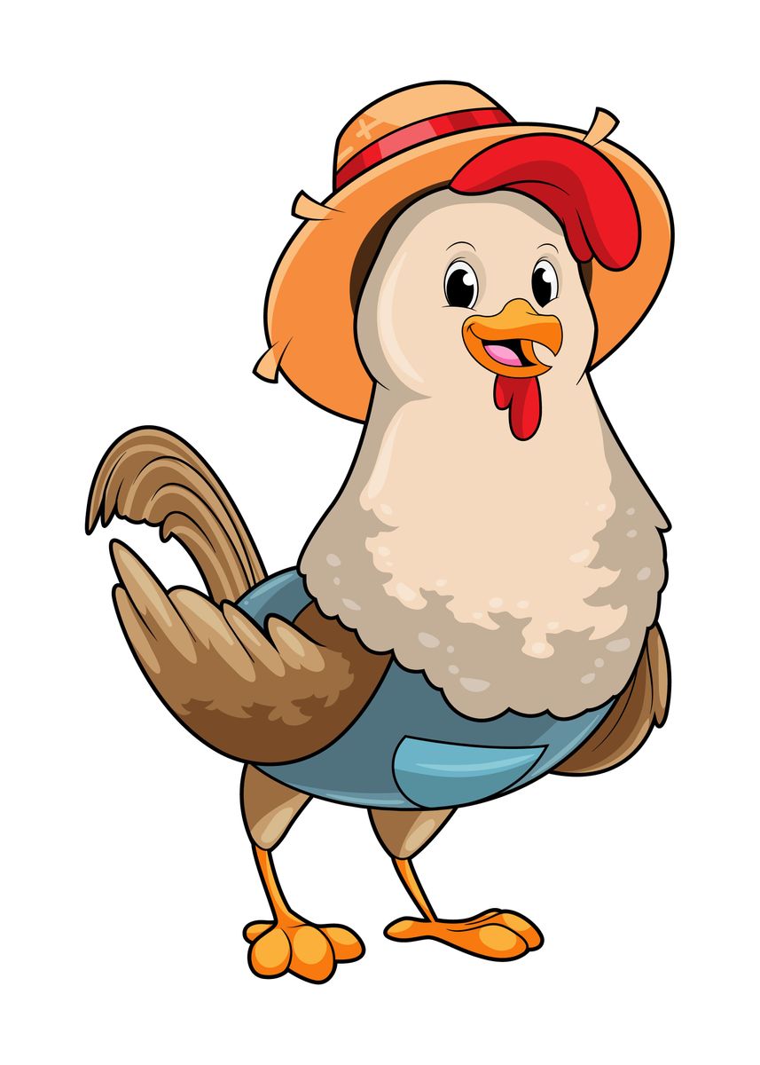 'Chicken Farmer Hat' Poster by Markus Schnabel | Displate