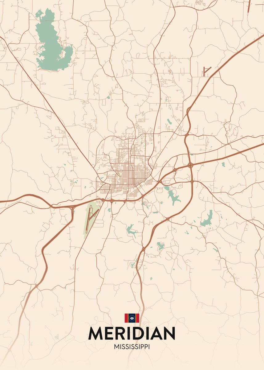 'Meridian MS' Poster, picture, metal print, paint by IMR Designs | Displate