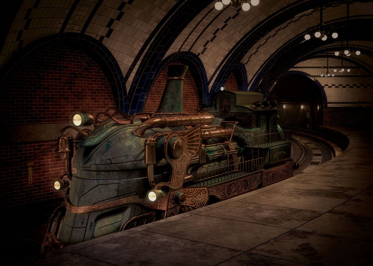 'Steampunk Steam Engine' Poster by Bill Boehm | Displate