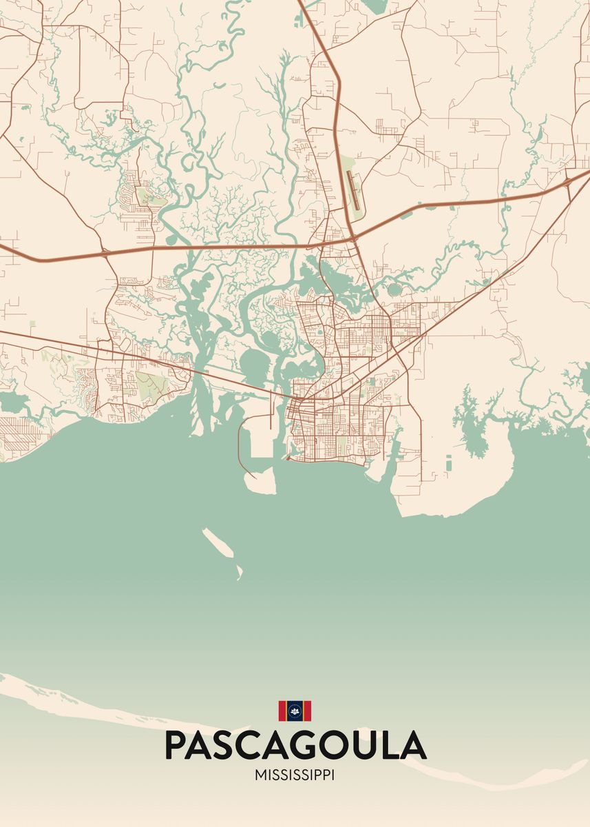 'Pascagoula MS' Poster, picture, metal print, paint by IMR Designs | Displate