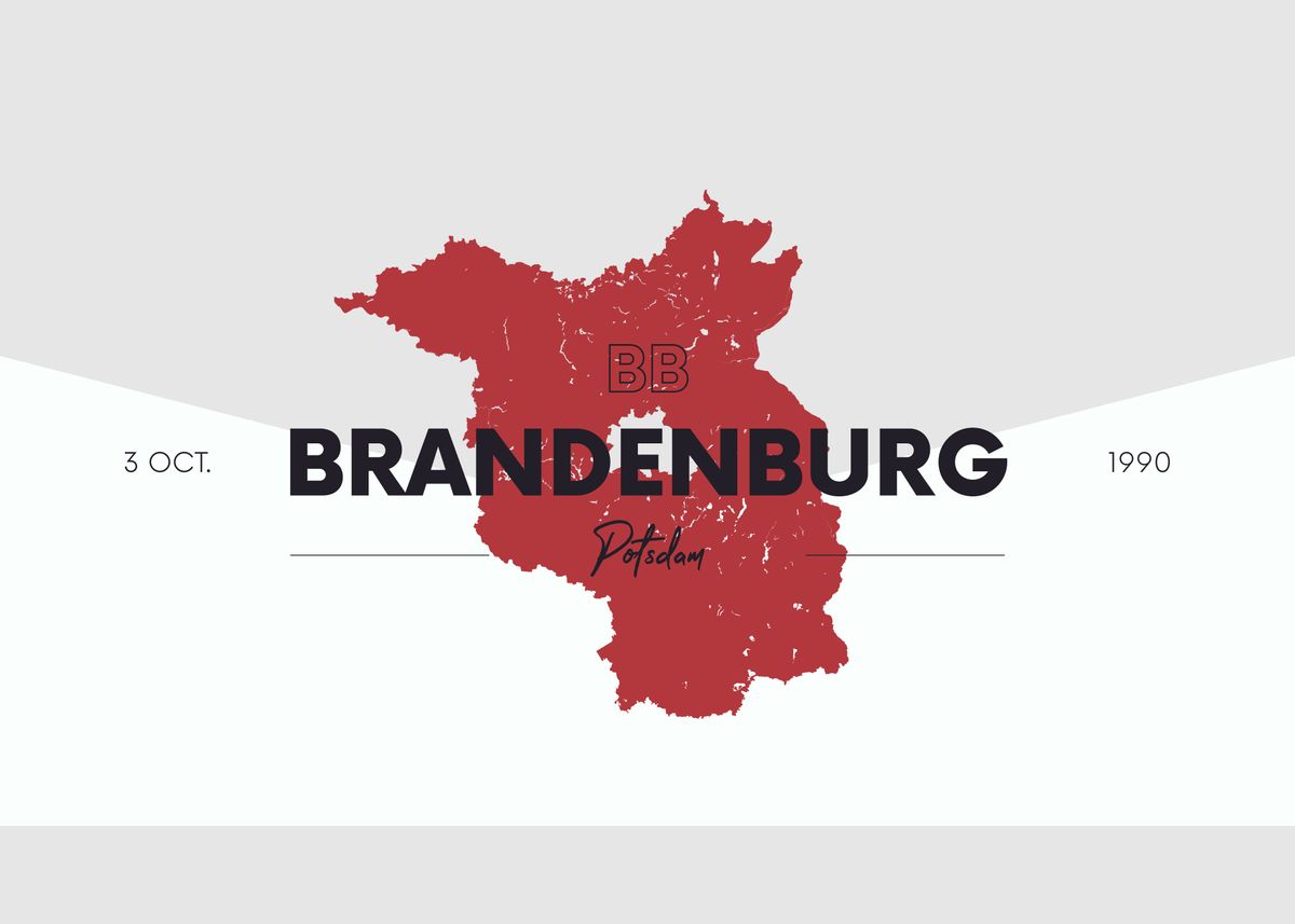 'Brandenburg Map Germany' Poster by dkDesign | Displate