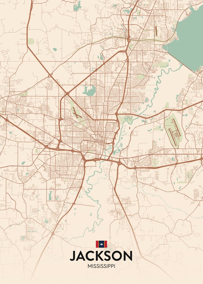 'Jackson MS' Poster, picture, metal print, paint by IMR Designs | Displate