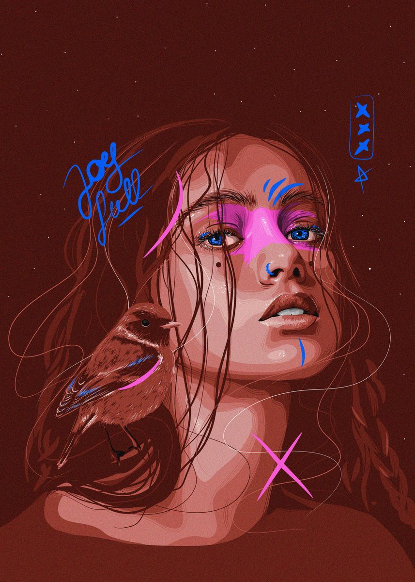 'Joyfull' Poster, picture, metal print, paint by AnaAriane | Displate