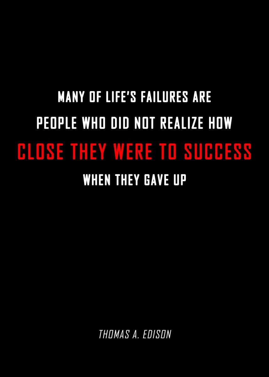 'Thomas A Edison Quotes' Poster, picture, metal print, paint by Jagdeep ...