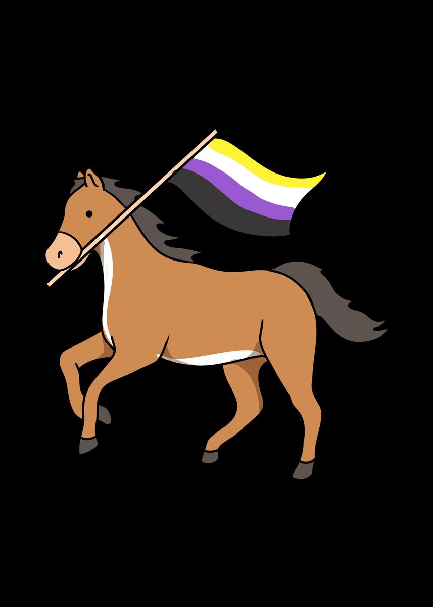 'Horse Nonbinary Pride' Poster, picture, metal print, paint by ...