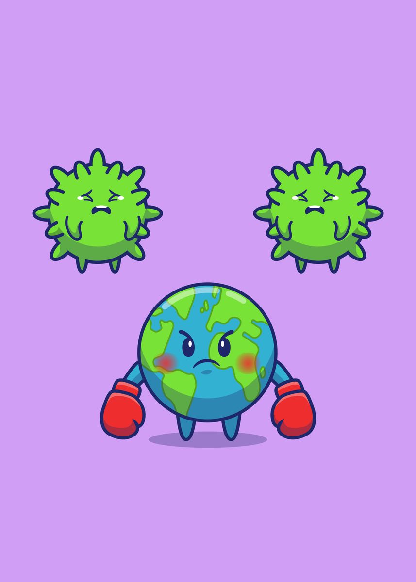 'World Fighting Virus ' Poster, picture, metal print, paint by catalyst ...