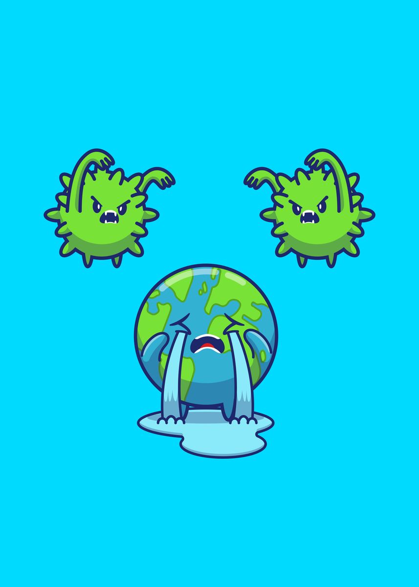 'Cute World Cry Scare ' Poster, picture, metal print, paint by catalyst ...